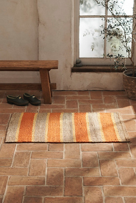 Orange + Yellow Stripe Jute Rug | AnthroLiving
