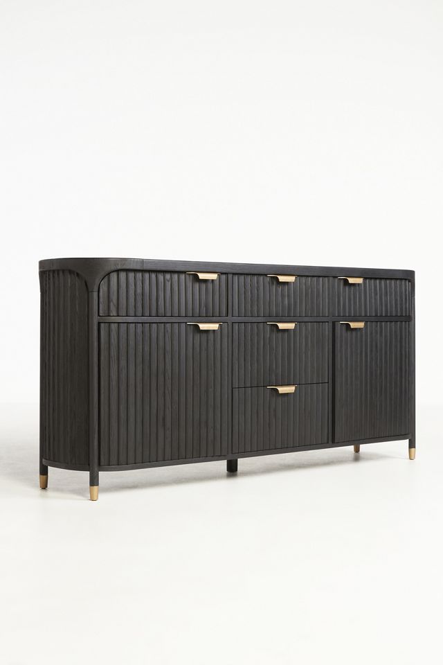 Isla Oval 70" Fluted Wood Sideboard | AnthroLiving