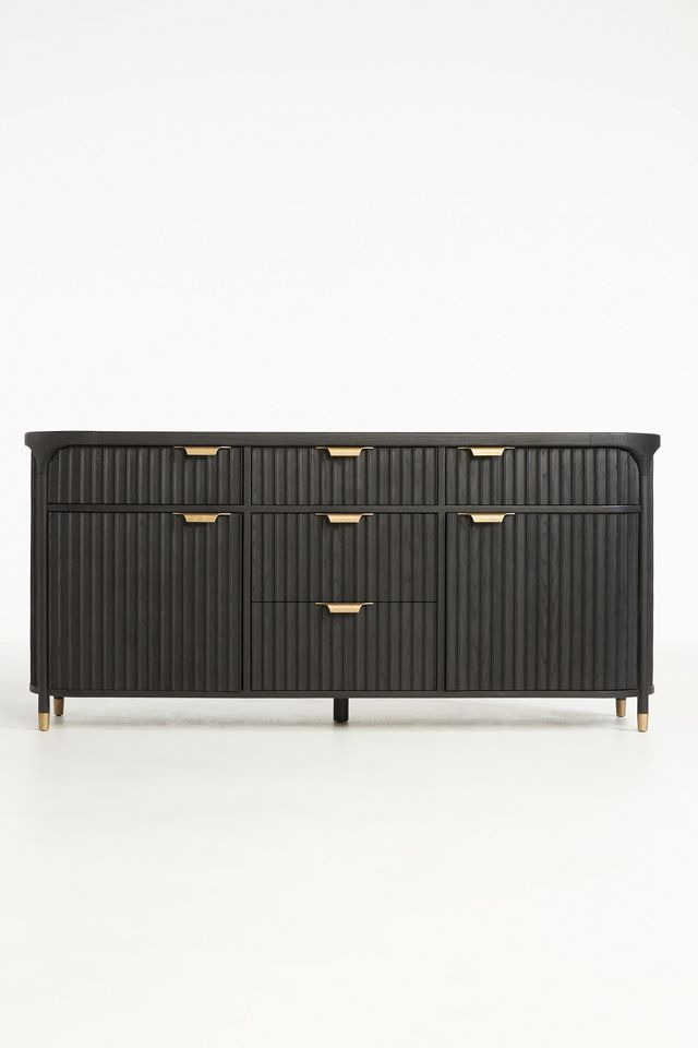 Isla Oval 70" Fluted Wood Sideboard | AnthroLiving