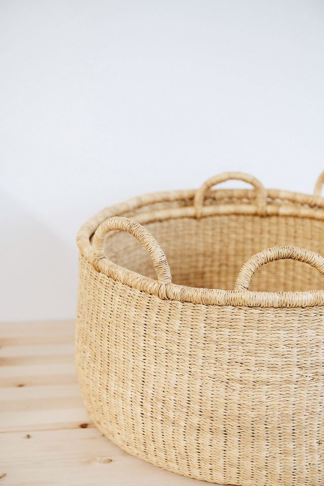 Roan Iris Poppy Floor Basket | AnthroHome