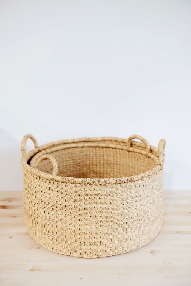 Roan Iris Poppy Floor Basket | AnthroLiving
