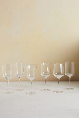Assorted Glass Goblets, Set of 6 Clear | AnthroLiving
