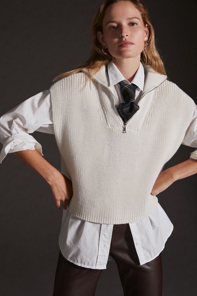Knit Half-Zip Vest | Anthropologie
