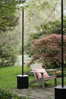 Outdoor Light Strand Pole with Tank | Terrain