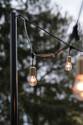 Outdoor Light Strand Pole with Mount Plate | Anthropologie