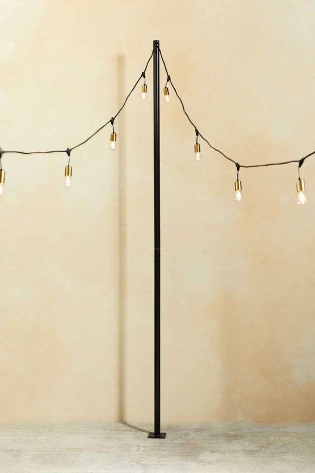 Outdoor Light Strand Pole with Mount Plate | AnthroLiving