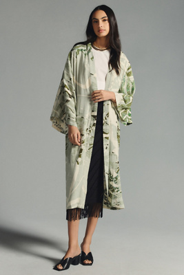 Long-Sleeve Graphic Duster | Anthropologie