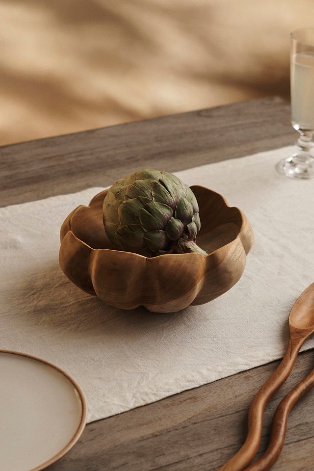 Pumpkin Teak Root Serving Bowl | AnthroLiving