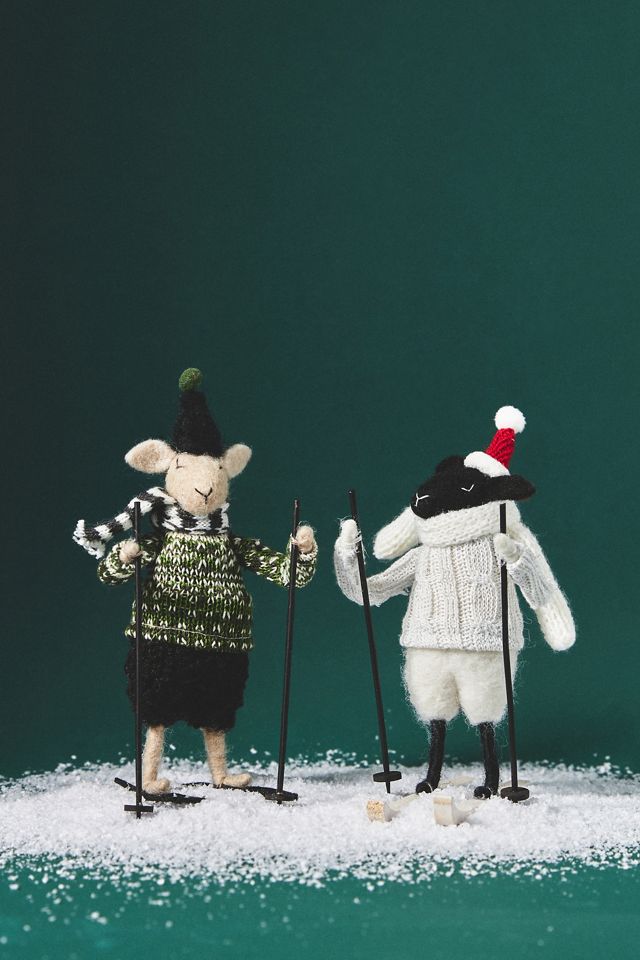 Skiing Sheep Tree Decoration | Anthropologie UK