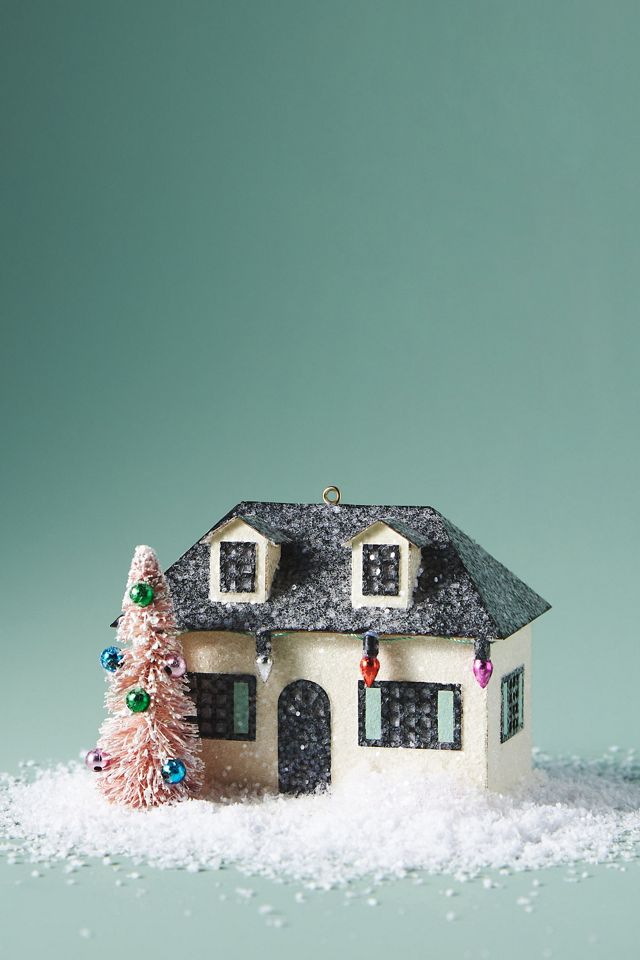 Christmas Cottage Light-Up Ornament | AnthroLiving