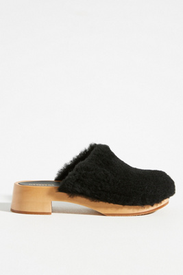 Swedish Hasbeens Fluff Clogs | Anthropologie