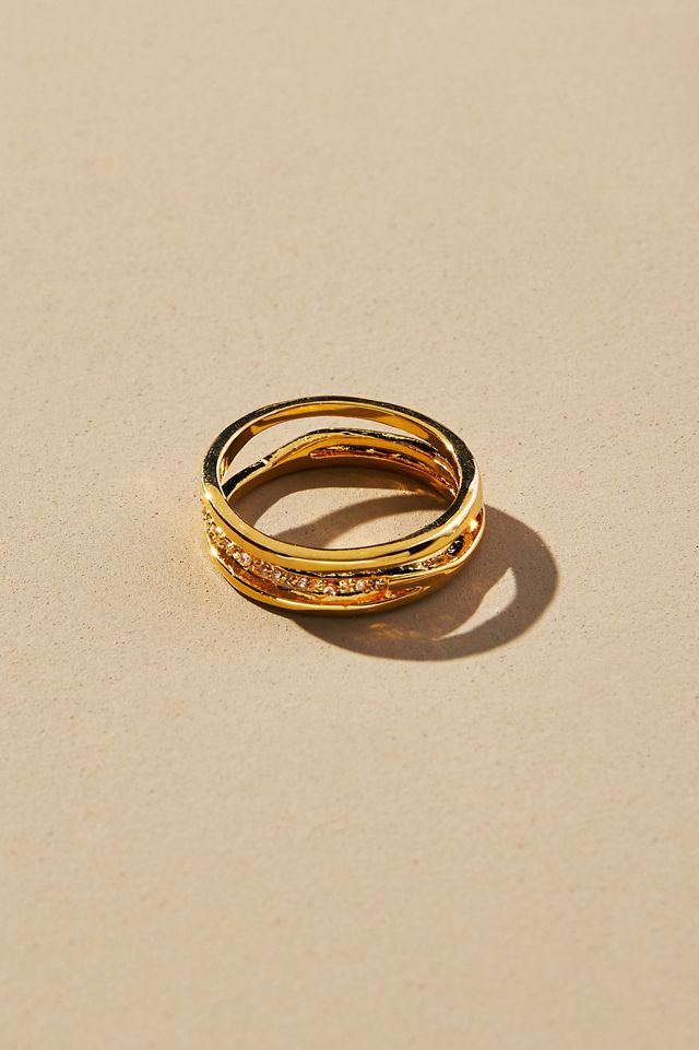 Layered Crystal Ring | Anthropologie