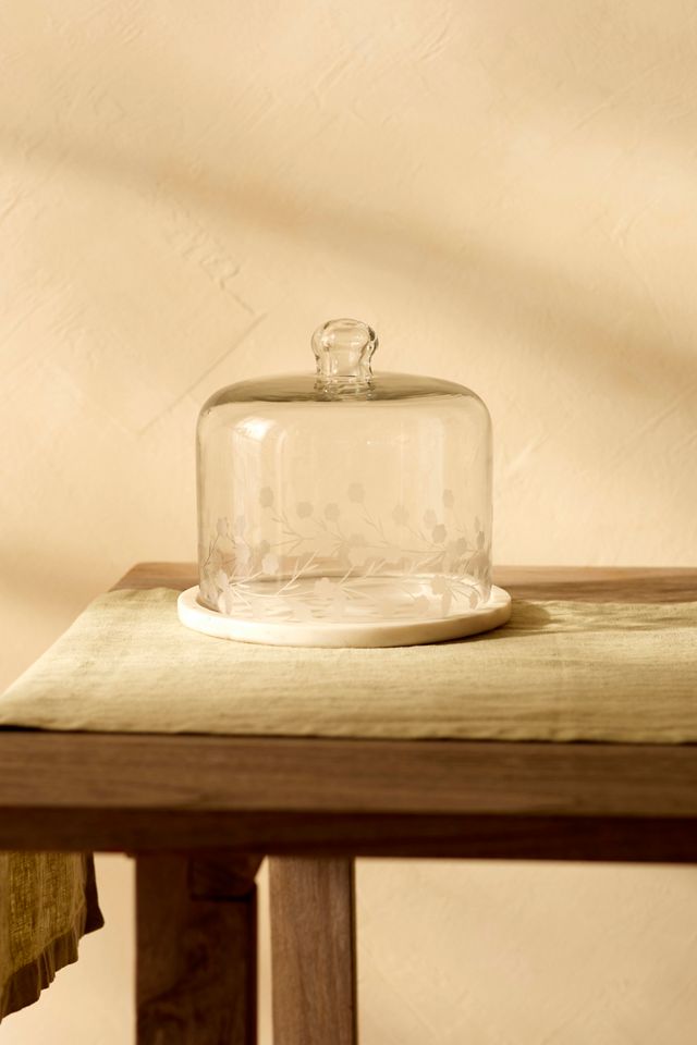 Branchy Serving Cloche with Marble Base | Terrain