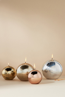 Metallic Sphere Candle | AnthroHome