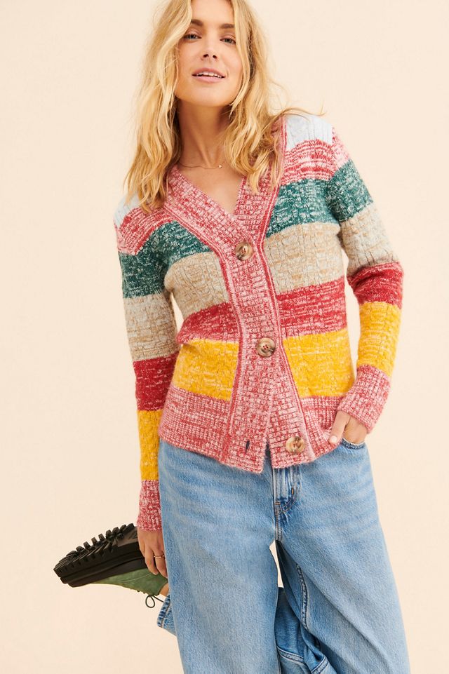 Glamorous Rainbow Striped Cardigan | Anthropologie
