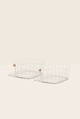 Open Spaces Medium Wire Baskets - Set of 2 | AnthroLiving