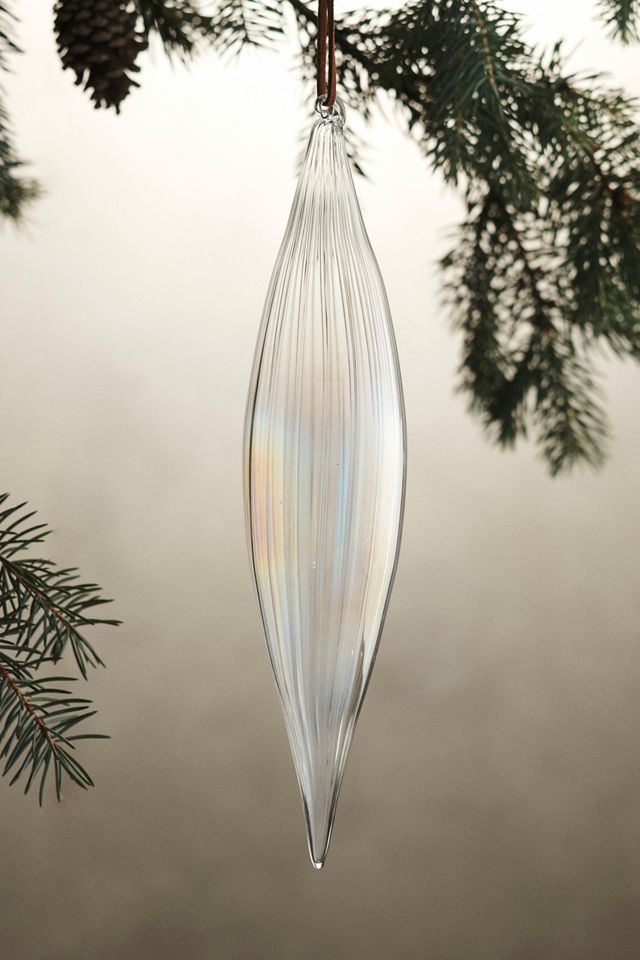 Iridescent Glass Drop Ornament | AnthroLiving