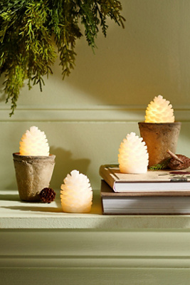 LED Pine Cones, Set of 4 | Anthropologie