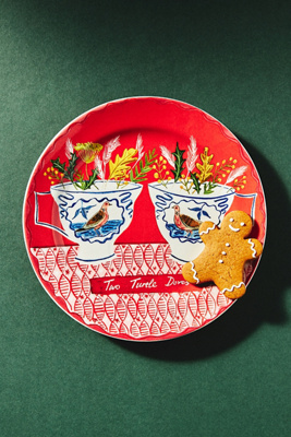 Emily Maude Twelve Days Of Christmas Dessert Plate By In Pink Size Dst ...