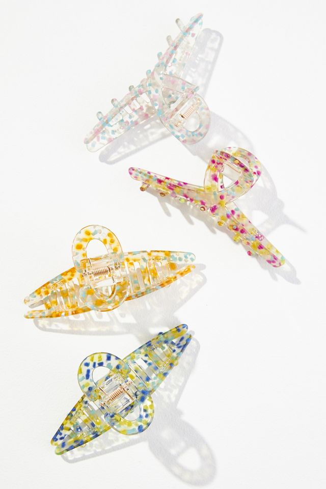 Set of Four Speckled Hair Clips | Anthropologie