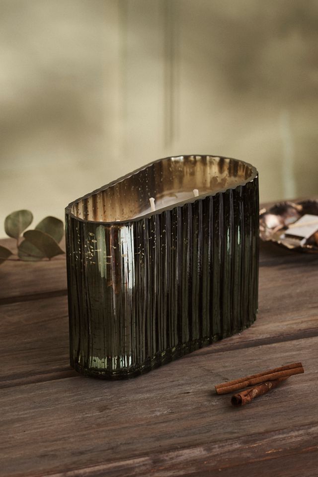 Illume Ridged Glass Candle, Oak Moss | AnthroLiving