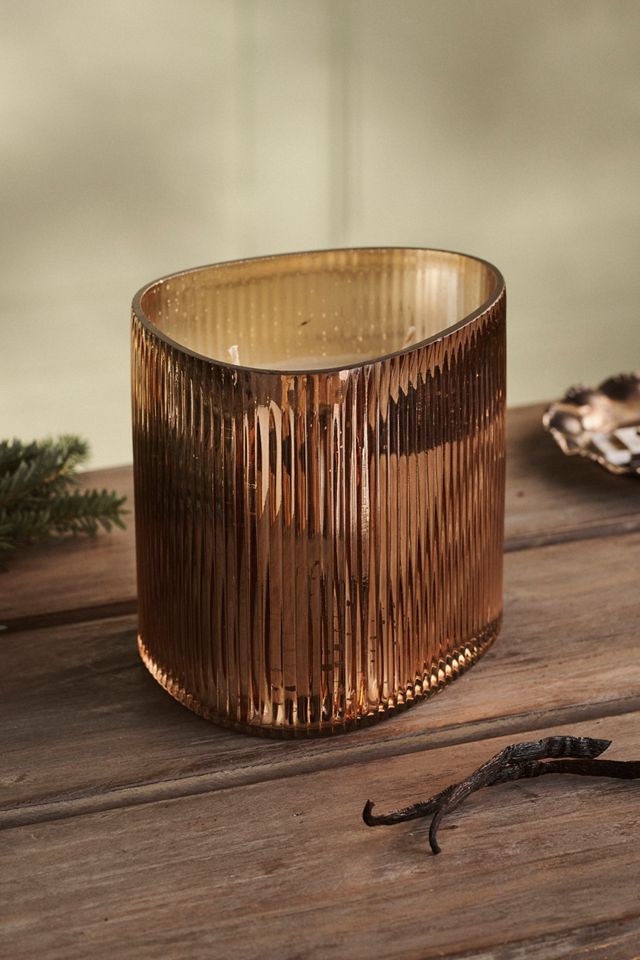 Illume Ridged Glass Candle, Pink Pine | AnthroLiving