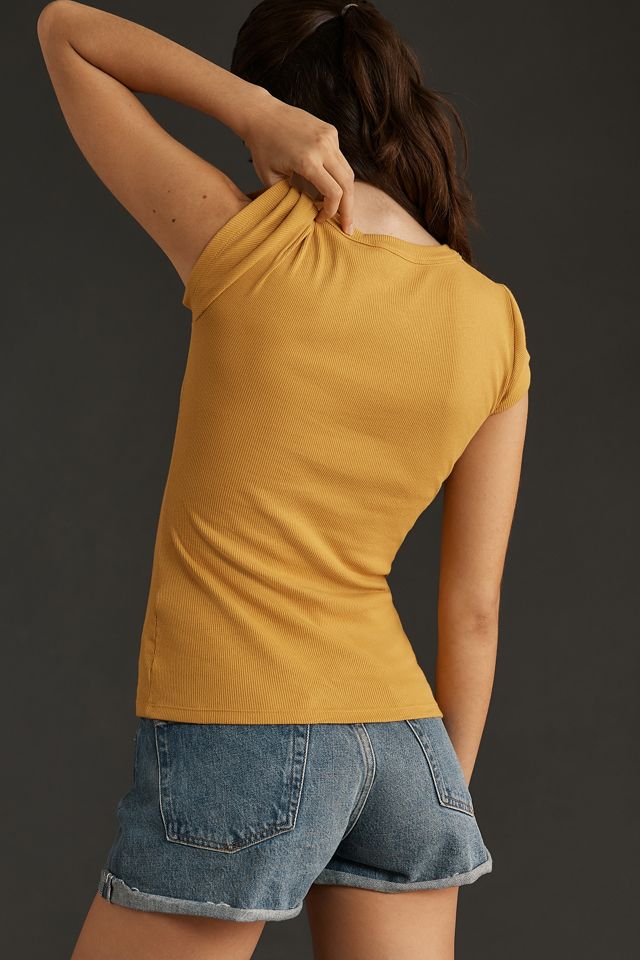 Pilcro Slim Scoop-Neck Tee | Anthropologie