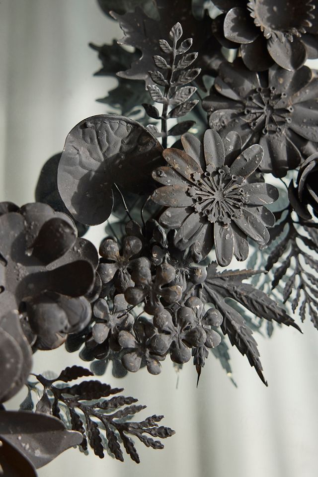 Midnight Floral Iron Wreath | AnthroLiving
