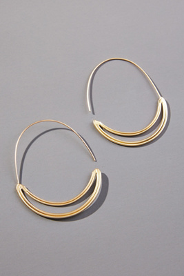 Oblong Crescent Hoop Earrings | Anthropologie