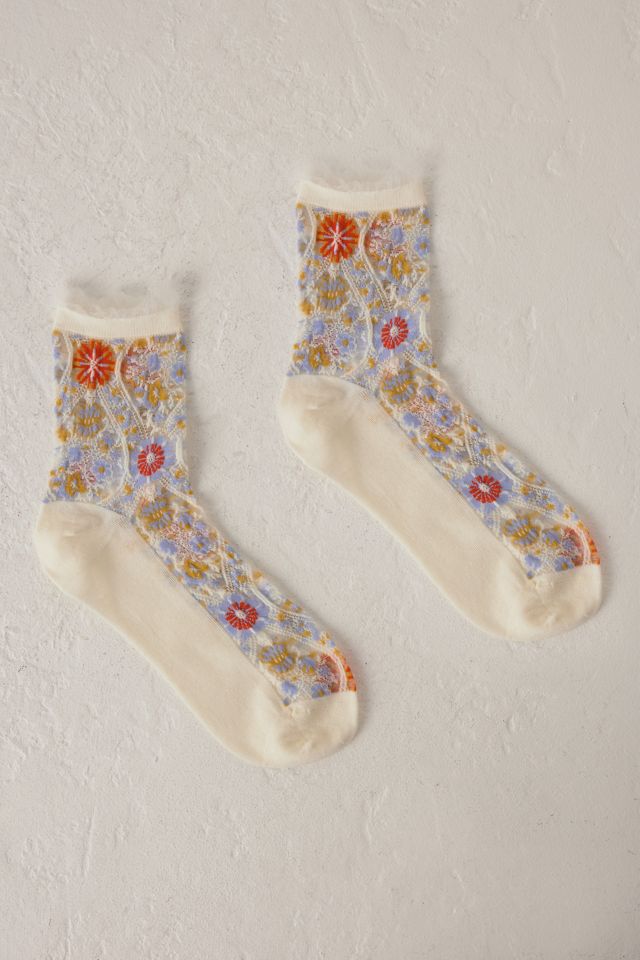 Unmade Copenhagen Sabine Floral Socks | Anthropologie FR