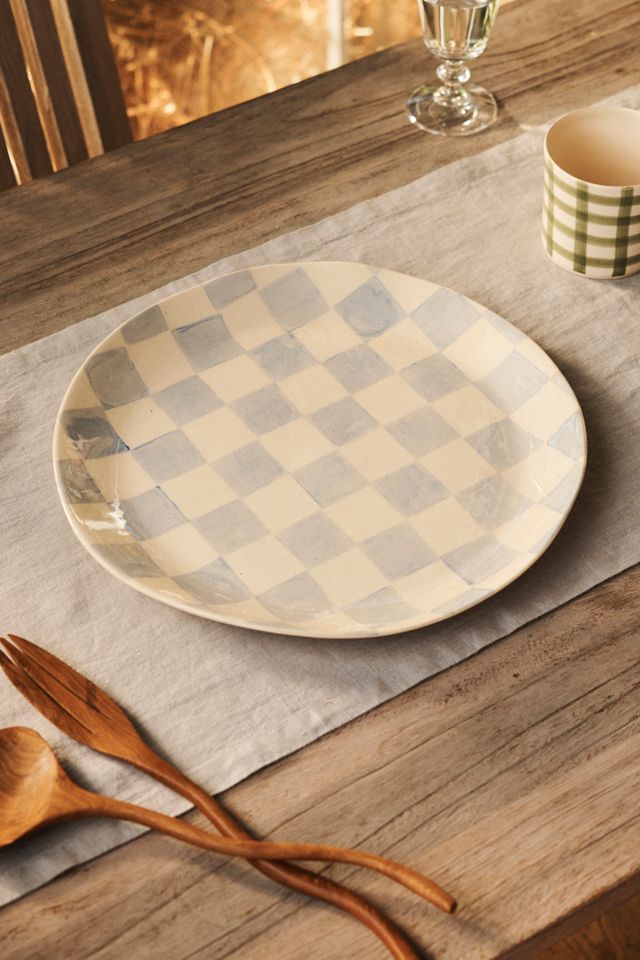 Color Washed Checkered Serving Platter | Terrain