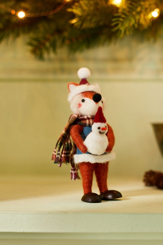 Fox + Snowman Felt Ornament | AnthroLiving