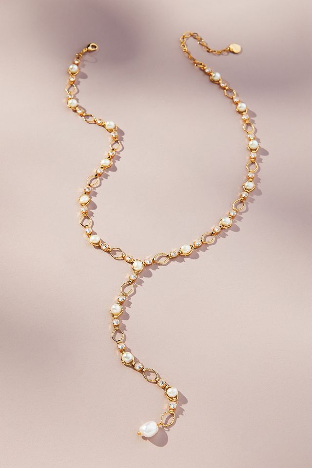 Pearl Y-Drop Necklace | Anthropologie