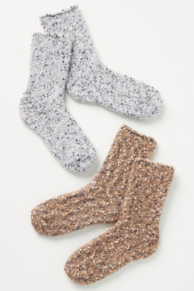 Lemon Set of Two Frosted Nep Fuzzy Socks | Anthropologie