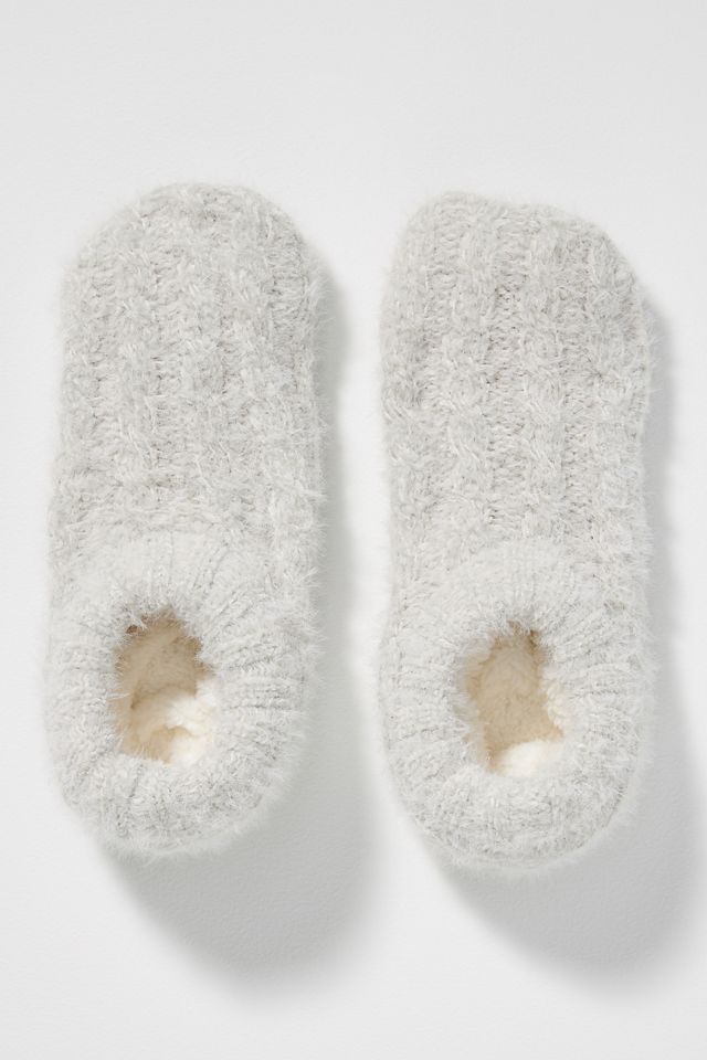 Lemon Cable-Knit Bootie Slippers | Anthropologie