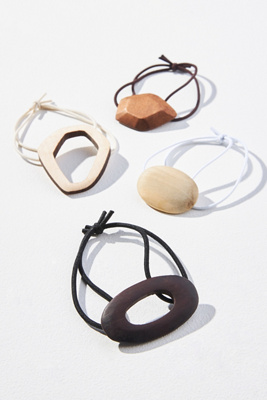 Set of Four Wooden Hair Ties | Anthropologie
