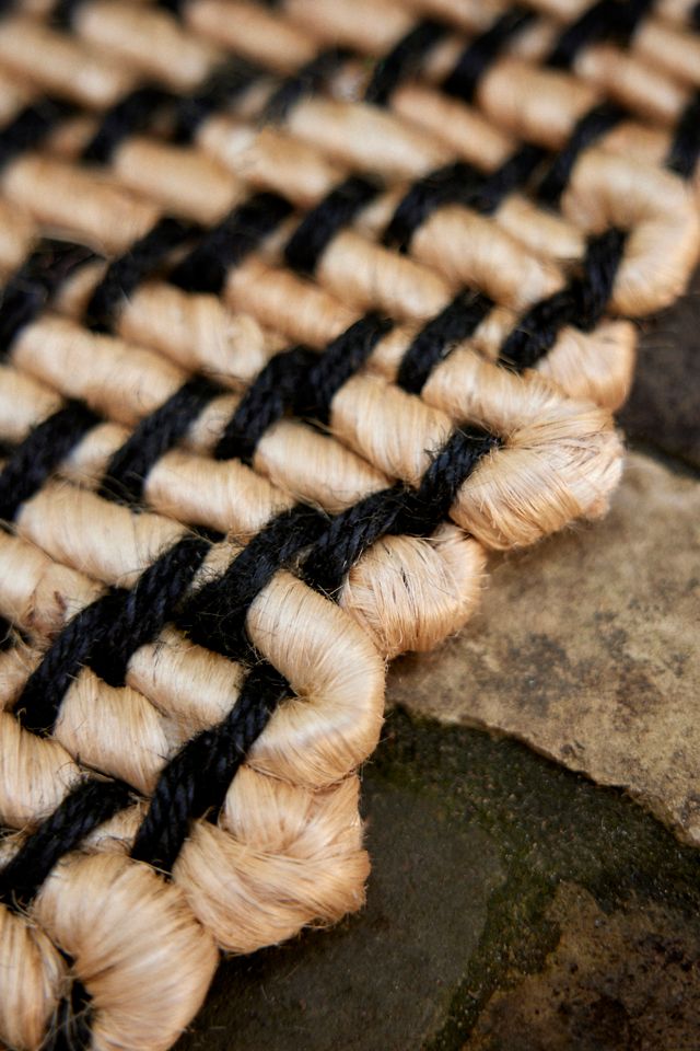 Black Stripe Jute Rug | Terrain