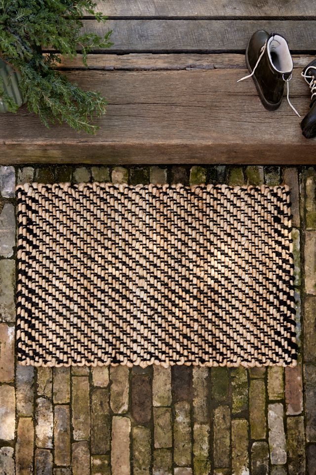 Black Stripe Jute Rug | AnthroLiving
