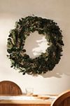 Preserved Eucalyptus + Flax Pod Wreath | AnthroLiving