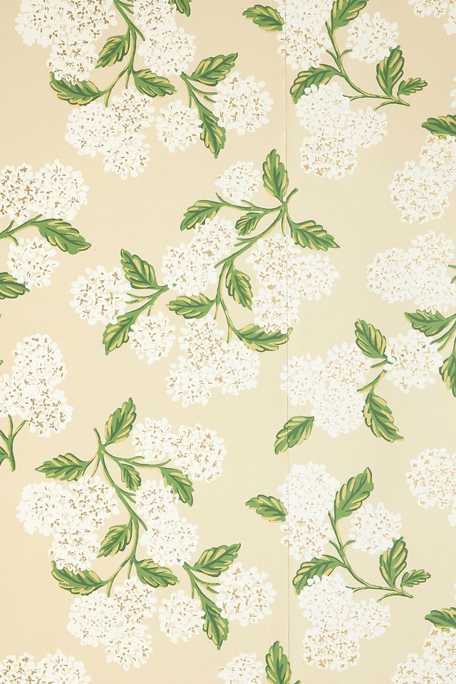 Rifle Paper Co. Hydrangea Wallpaper | AnthroLiving