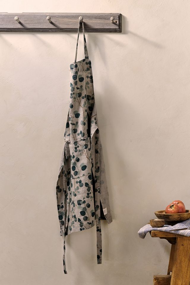 Lithuanian Linen Apron, Eucalyptus | AnthroLiving