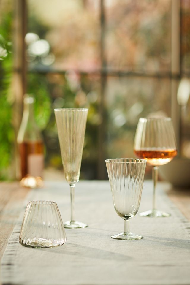 Optic Glass Wine Glass Anthropologie