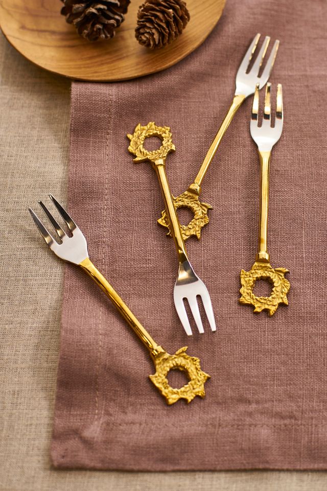 Wreath Appetizer Forks, Set of 4 | AnthroLiving