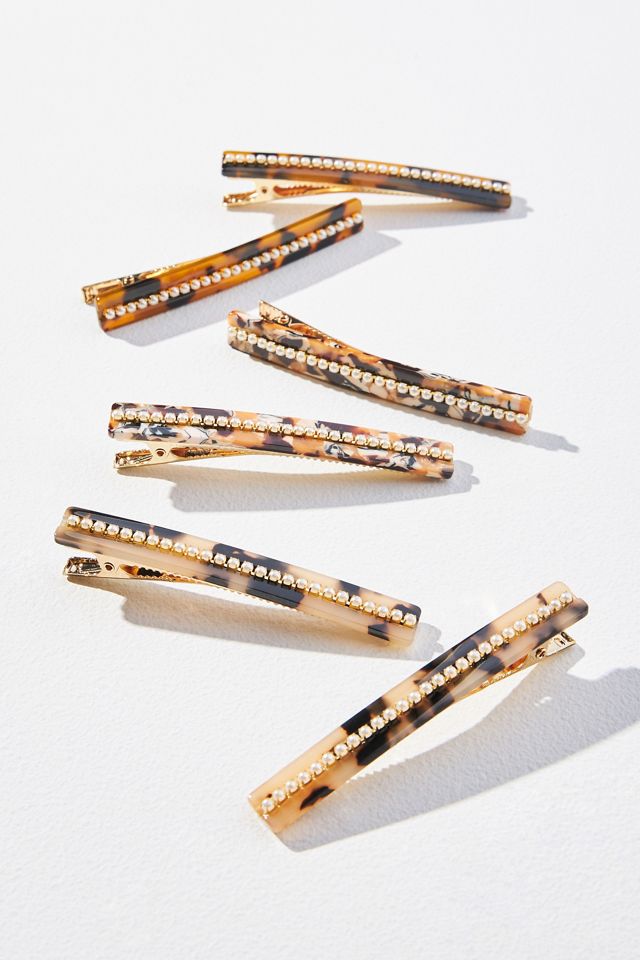 Set of Six Animal Print Hair Clip Set | Anthropologie