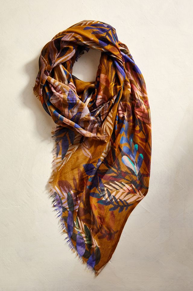 Leafy Fall Scarf | Anthropologie