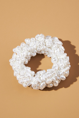 Pearly Beaded Hair Scrunchie | Anthropologie