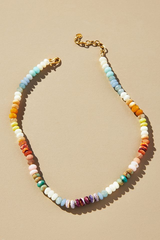 Chan Luu 18k Gold Multicolor Beaded Necklace | Anthropologie