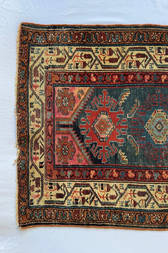 Blue Parakeet Rugs Antique Persian Scatter Rug No 2162 | AnthroHome