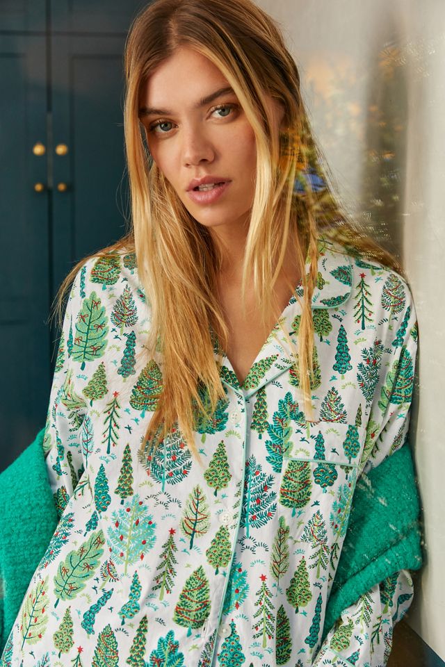 Printfresh Long-Sleeve Trees Sleep Set | Anthropologie