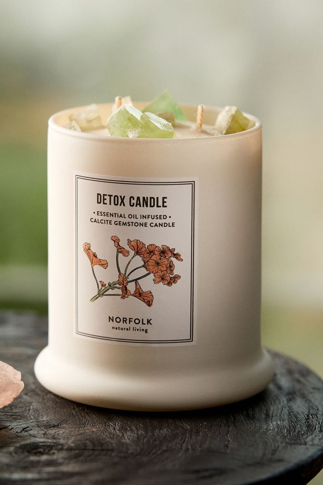 Calcite Gemstone Candle, Cedar | Anthropologie